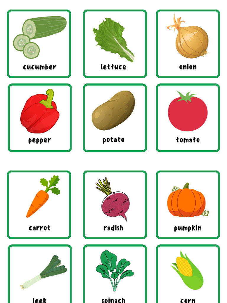 Vegetables - Flashcards | PDF