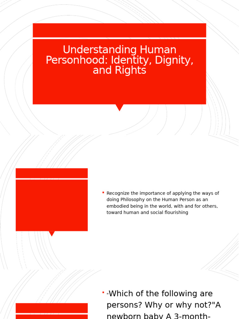 Philo Week 7 Understanding Human Personhood | PDF