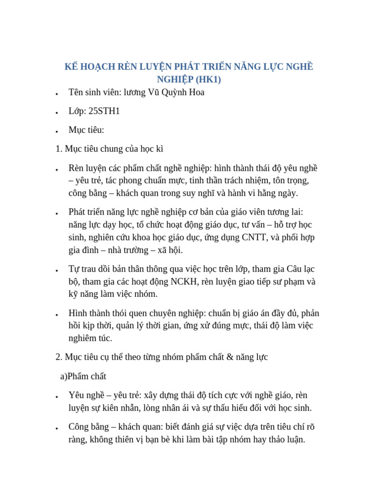 Ke Hoach 10 Tuan | PDF