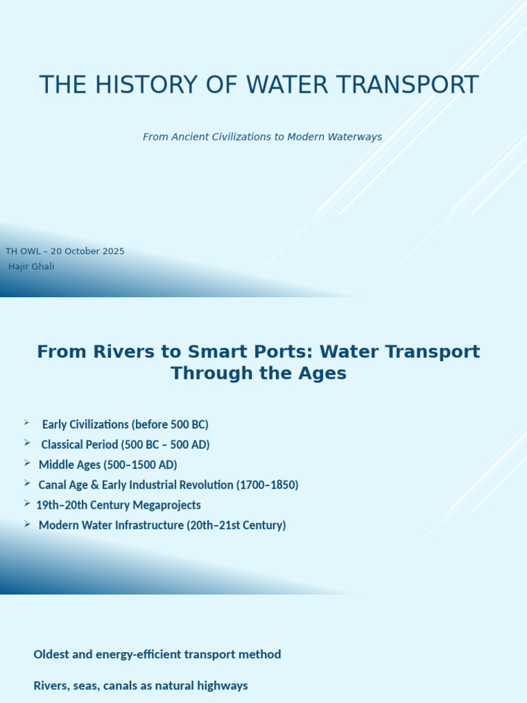 Evolution of Water Transport History | PDF | Canal | Water Transport