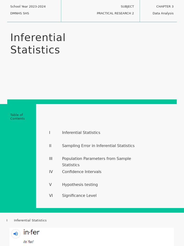 Inferential Statistics | PDF | Statistics | Statistical Inference