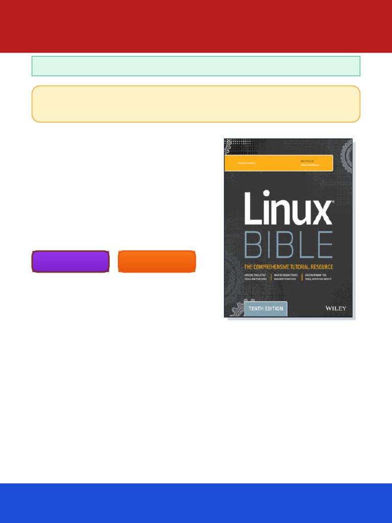Linux Bible 10th Edition Edition Christopher Negus Ebook Portable ...