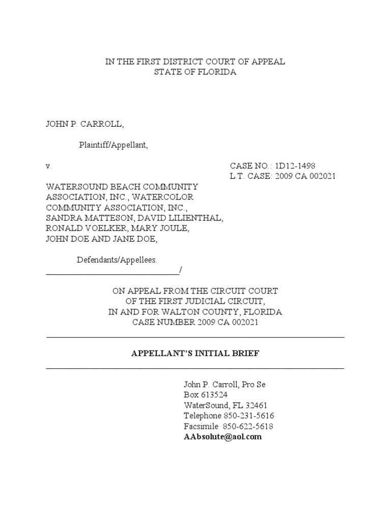 Appellants Initial Brief | PDF | Summary Judgment | Discovery (Law)