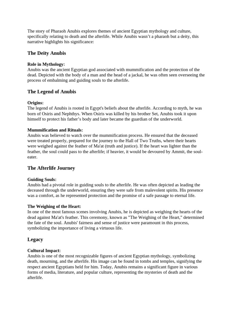 Anubis | PDF | Ancient Egyptian Religion | Egyptian Mythology