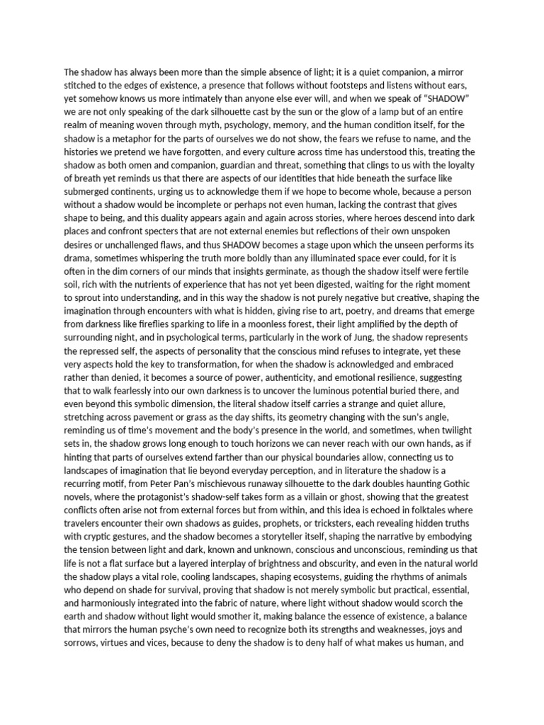 Hi I Am Shadow | PDF | Shadow (Psychology) | Shadow