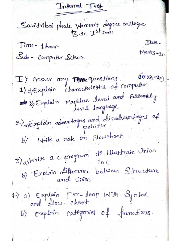 B.SC 1st Sem Computer Science | PDF