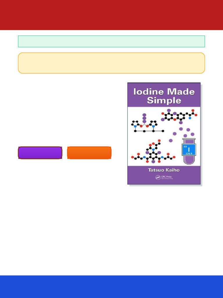 Iodine Made Simple 1st Edition Tatsuo Kaiho Ebook Study Edition | PDF ...