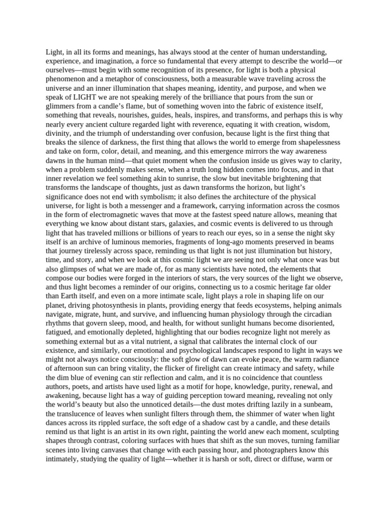 HI I Am Light | PDF | Light | Darkness