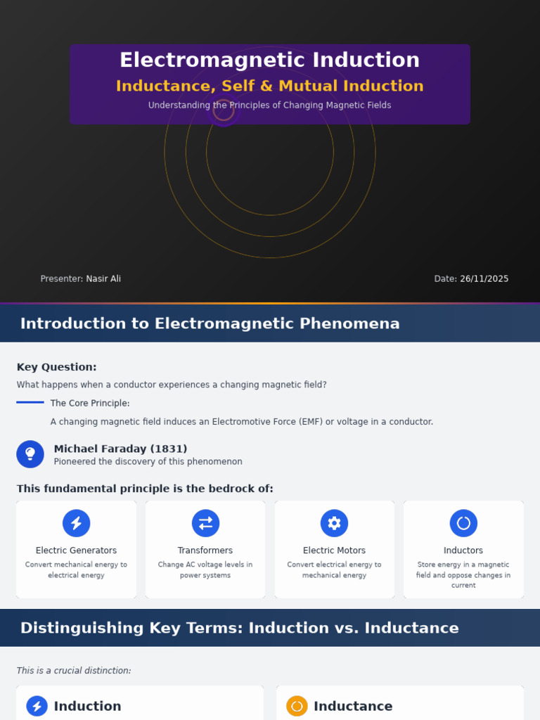 Electromagnetic Induction - Inductance, Self & Mutual Induction | PDF ...