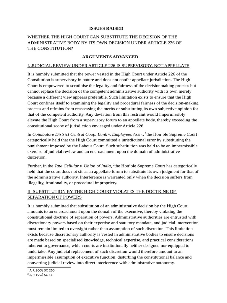 Issues Raised | PDF | Judicial Review | Jurisdiction