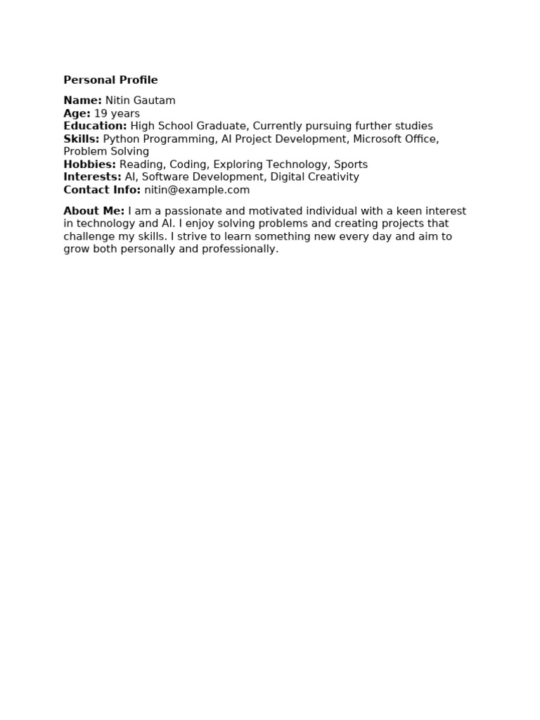 Nitin Gautam: Aspiring AI Developer | PDF