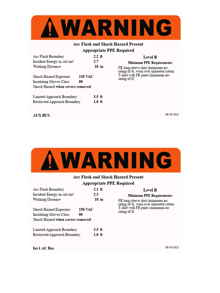 Eg Warning Labels | PDF | Personal Protective Equipment | Working ...