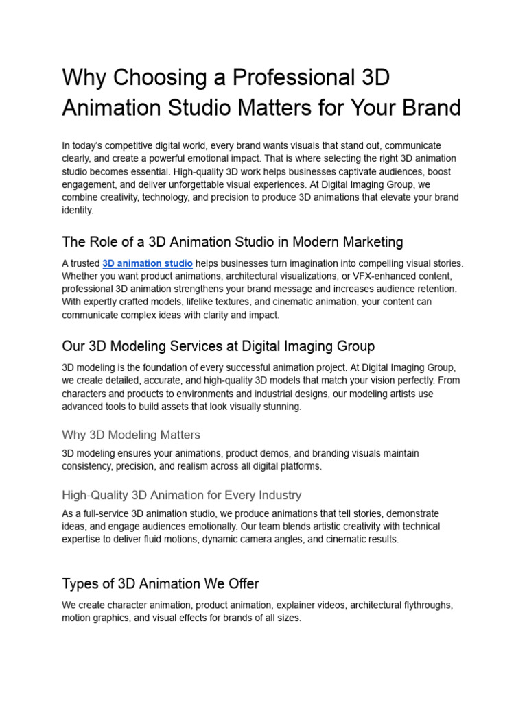 Why Choosing a Professional 3D Animation Studio Matters for Your Brand ...