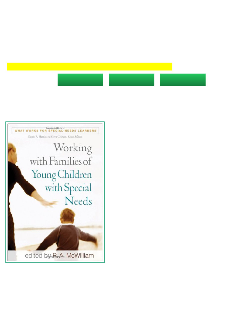 Working with Families of Young Children with Special Needs 1st Edition ...