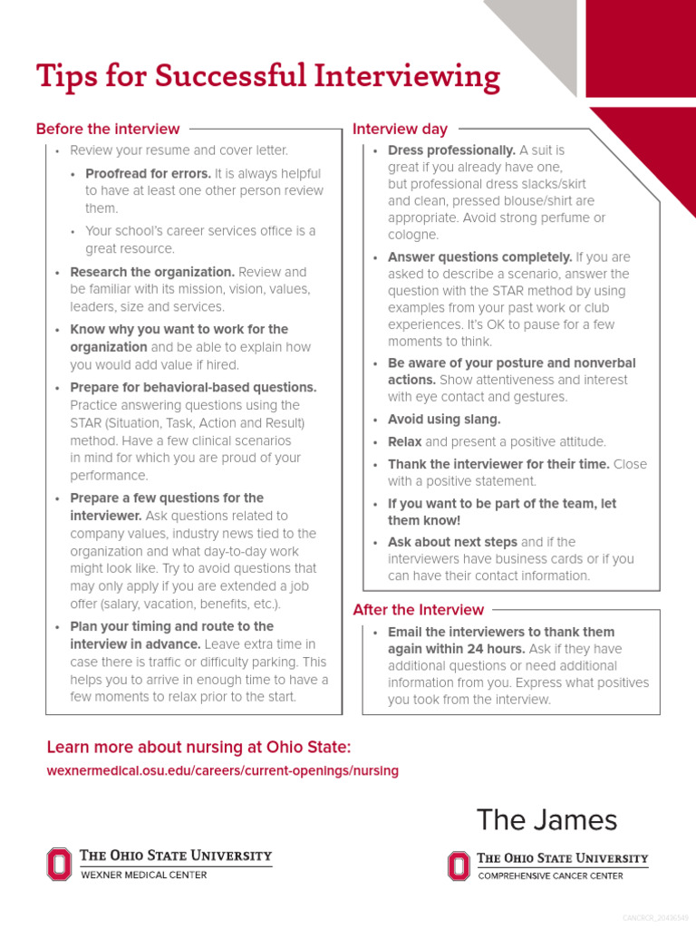 ONS Interview Tip Sheet OhioState | PDF | Focus Group | Communication