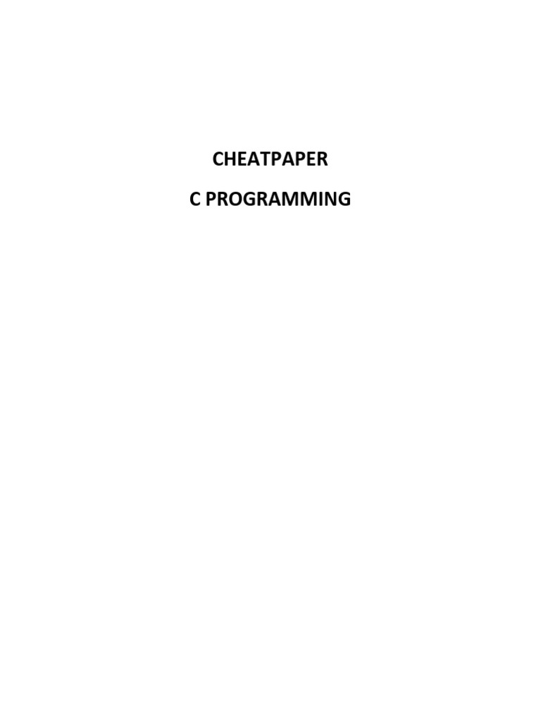 C Prog Cheat-1 | PDF