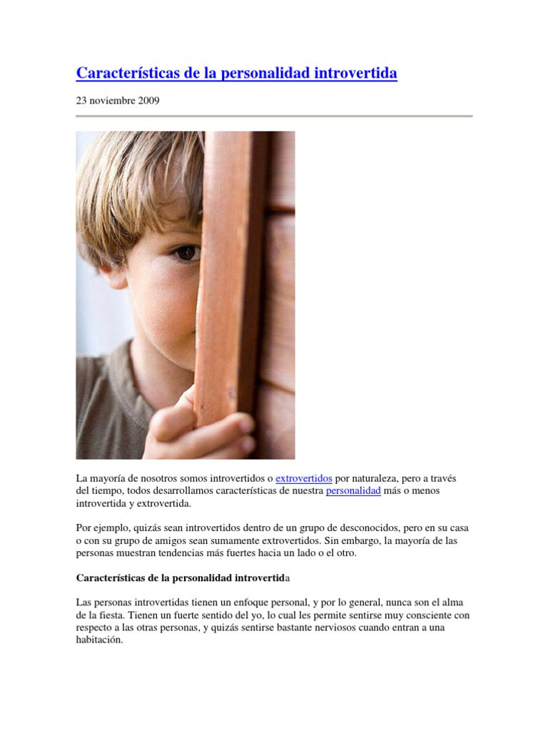 Características de la personalidad introvertida | Cognición | Psicología