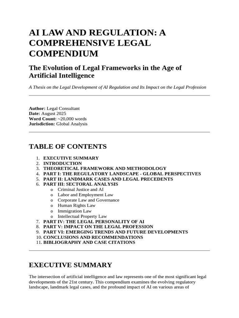 Ai Law and Regulation | PDF | Intelligence (AI) & Semantics ...