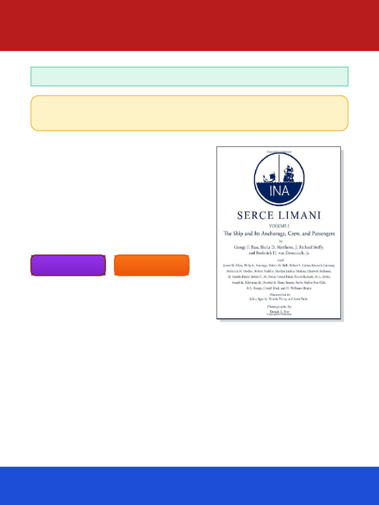 Serçe Limani An Eleventh Century Shipwreck Vol 1 The Ship and Its ...