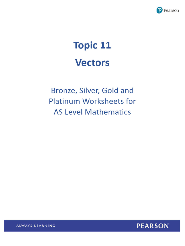 AS Level Math Vectors Worksheets | PDF | Velocity | Euclidean Vector