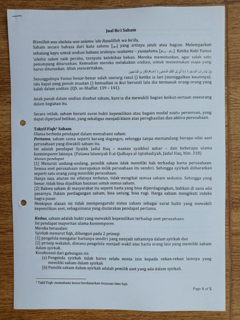Jual Beli Saham Bagian 1 | PDF