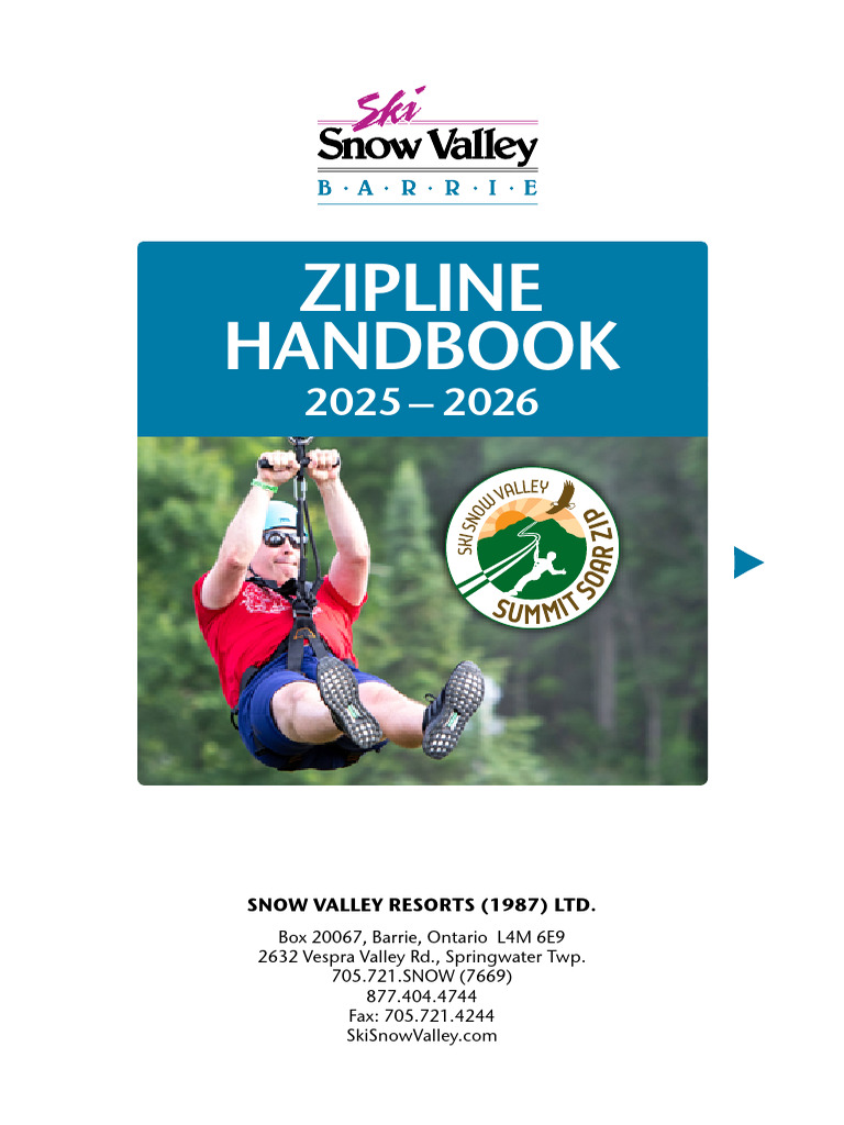 Snow Valley Zipline Staff Handbook 2025-2026 | PDF | Risk ...