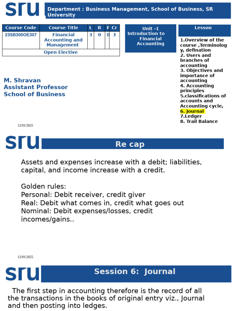 Financial Accounting Course Overview | PDF | Debits And Credits | Economies