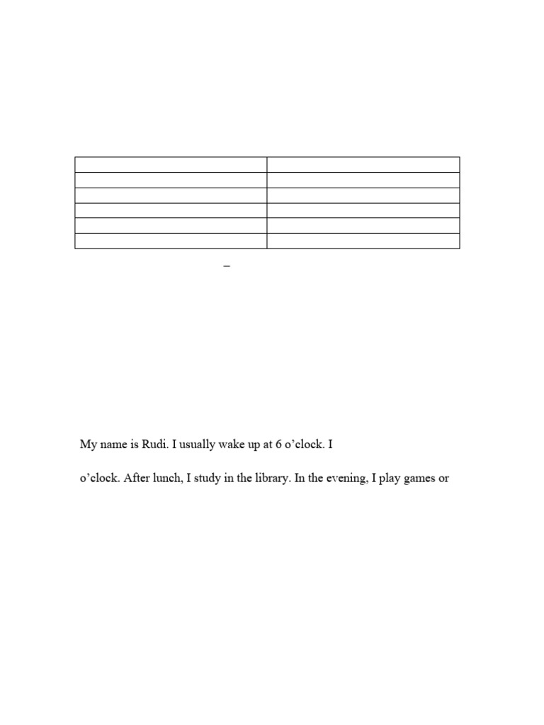 Worksheet Daily Routines and Schedules | PDF