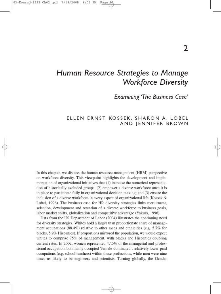 Human Resource Strategies To Manage Workforce Diversity | PDF ...