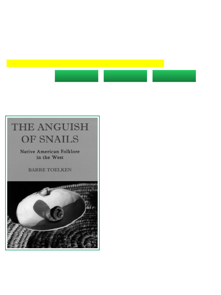 The Anguish of Snails Native American Folklore in The West 1st Edition ...