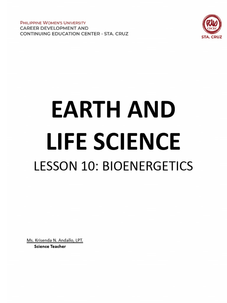 Bioenergetics in Earth and Life Science | PDF | Cellular Respiration ...