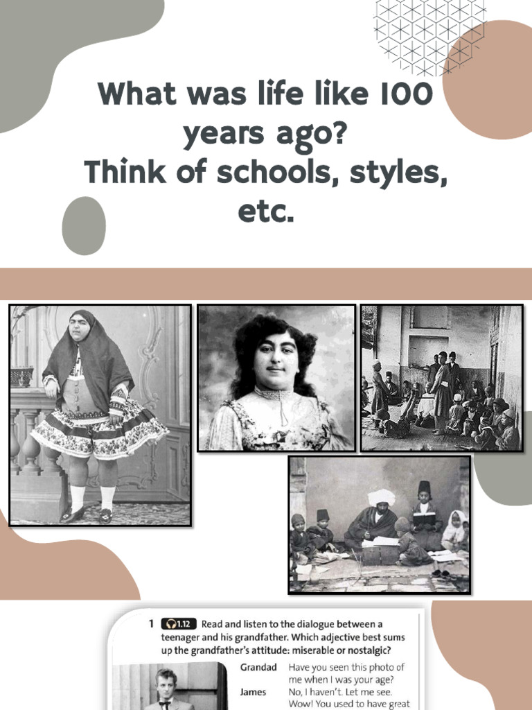 Life 100 Years Ago: A Snapshot | PDF