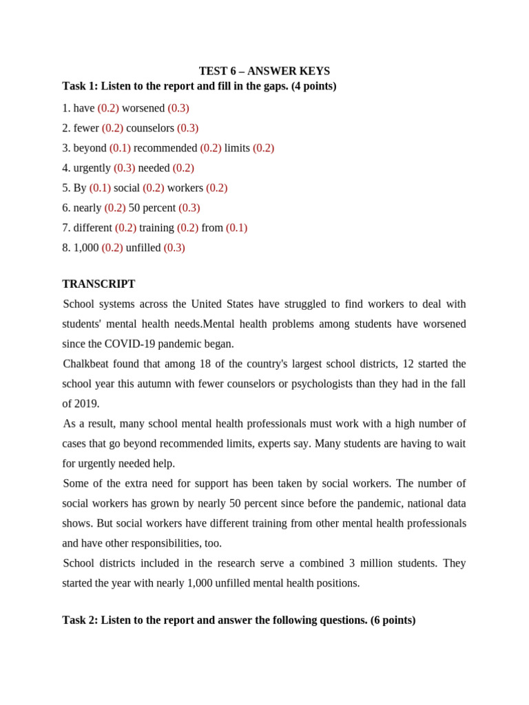 Test 6 - Answer Keys | PDF | Electric Vehicle