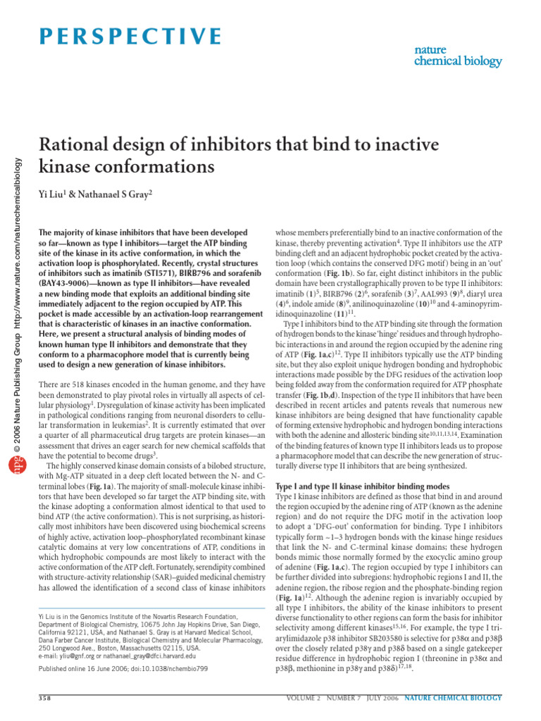Kinase Inhibitors - Inactive Form NRDD 2006 | PDF | Enzyme Inhibitor ...