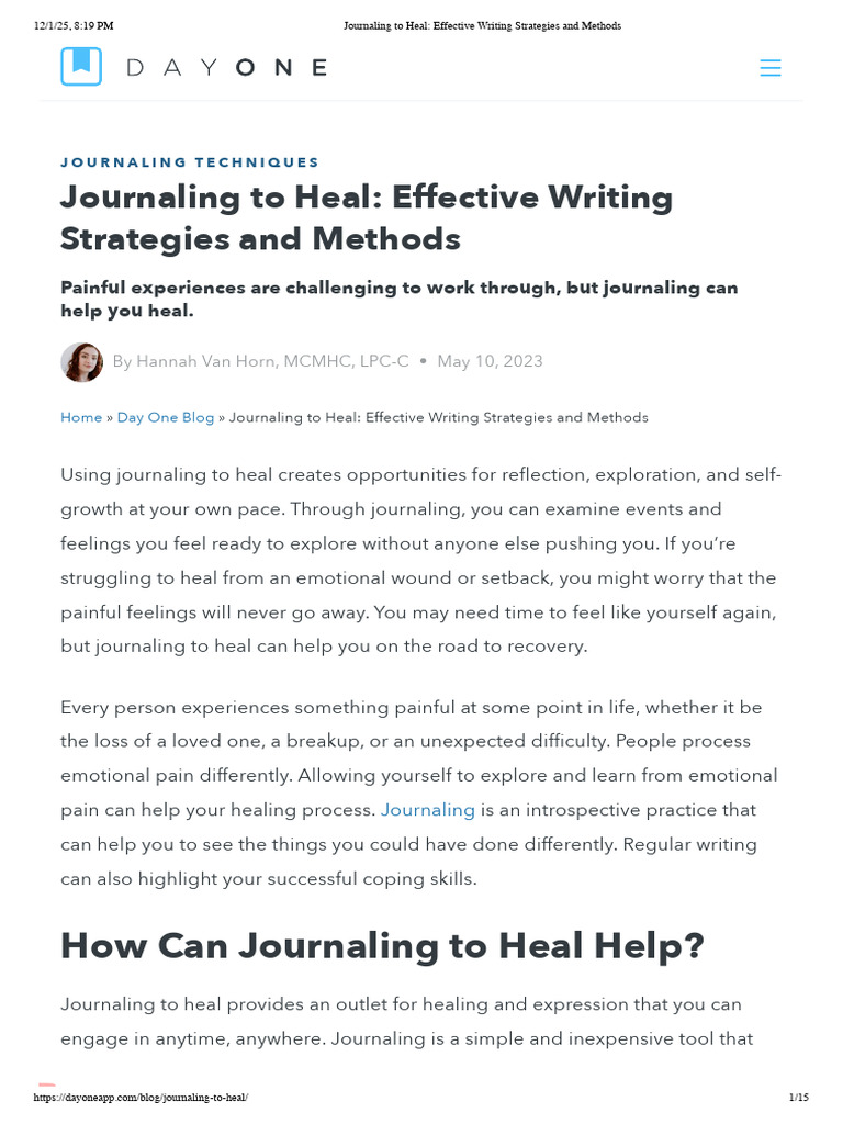 Journaling To Heal - Effective Writing Strategies and Methods | PDF ...