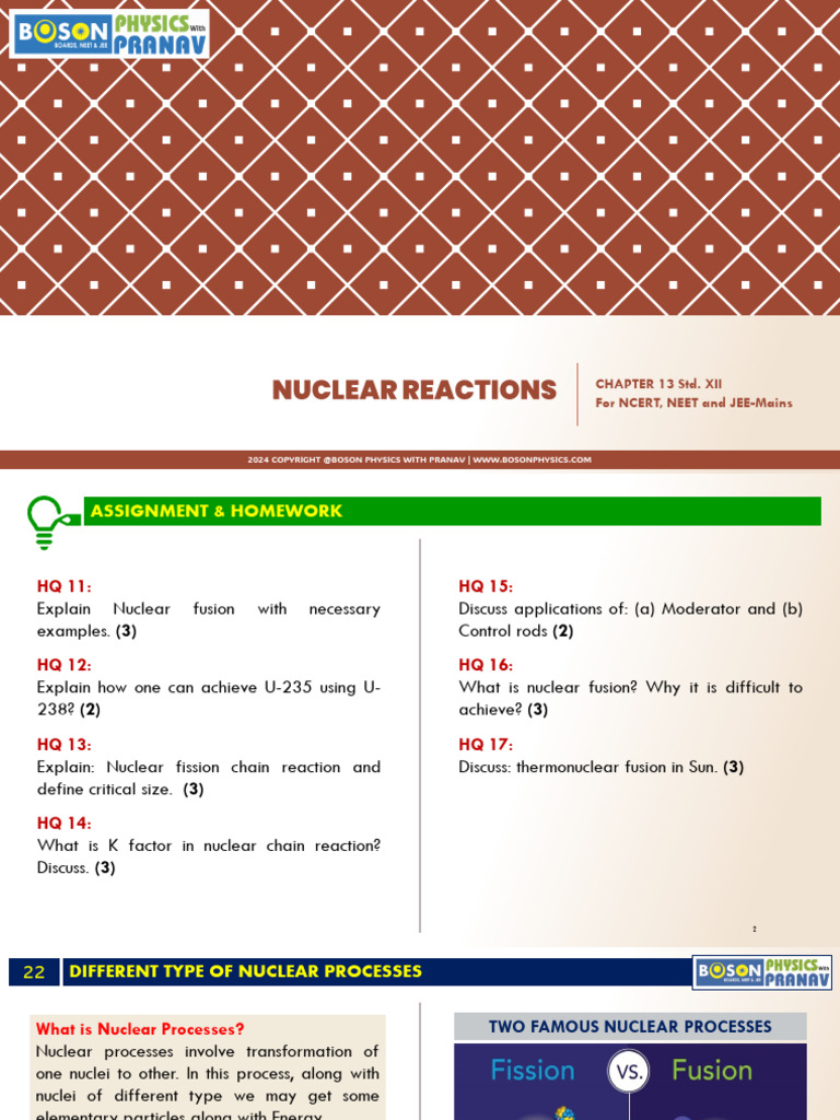Nuclear Reactions: Fusion, Fission, and Applications | PDF | Nuclear ...