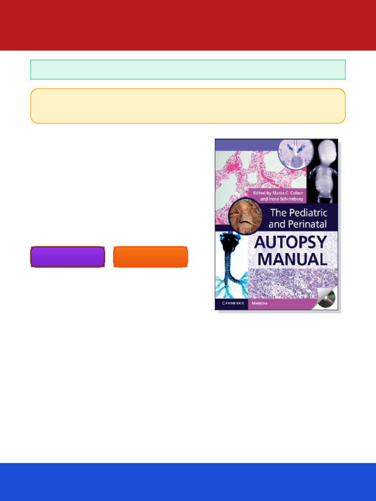 The Pediatric and Perinatal Autopsy Manual With DVD ROM 1st Edition ...