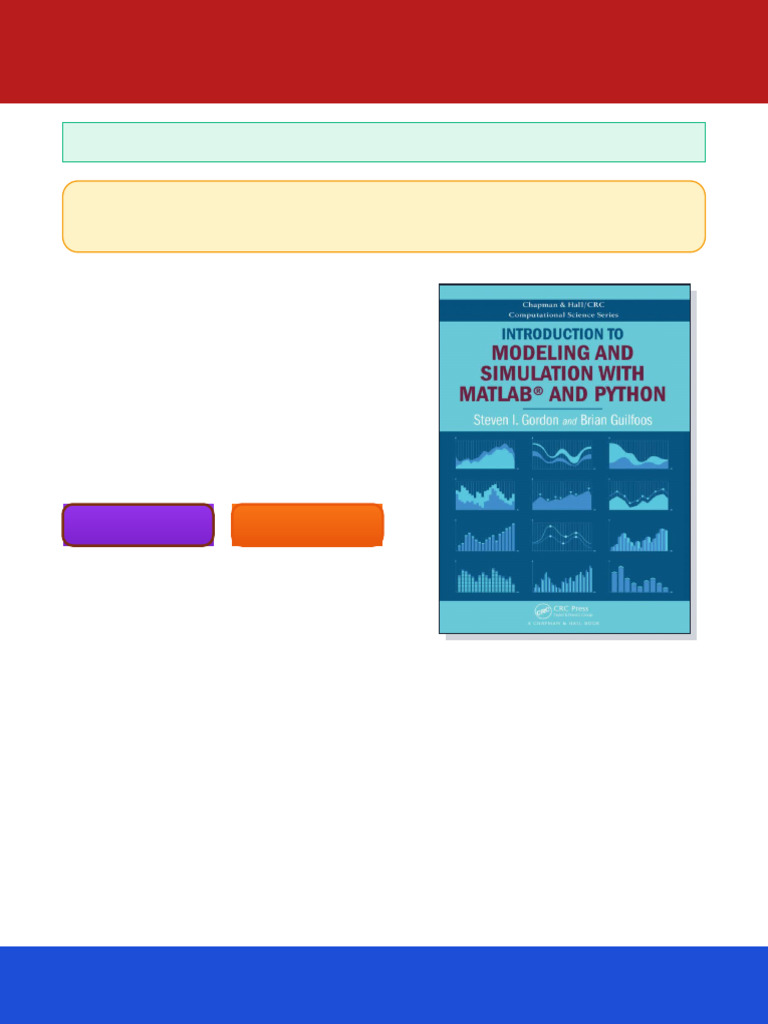 Introduction to Modeling and Simulation with MATLAB and Python 1st ...
