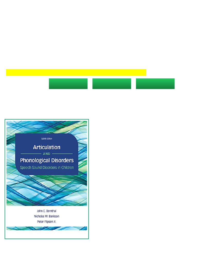 (Ebook) Articulation and Phonological Disorders: Speech Sound Disorders ...