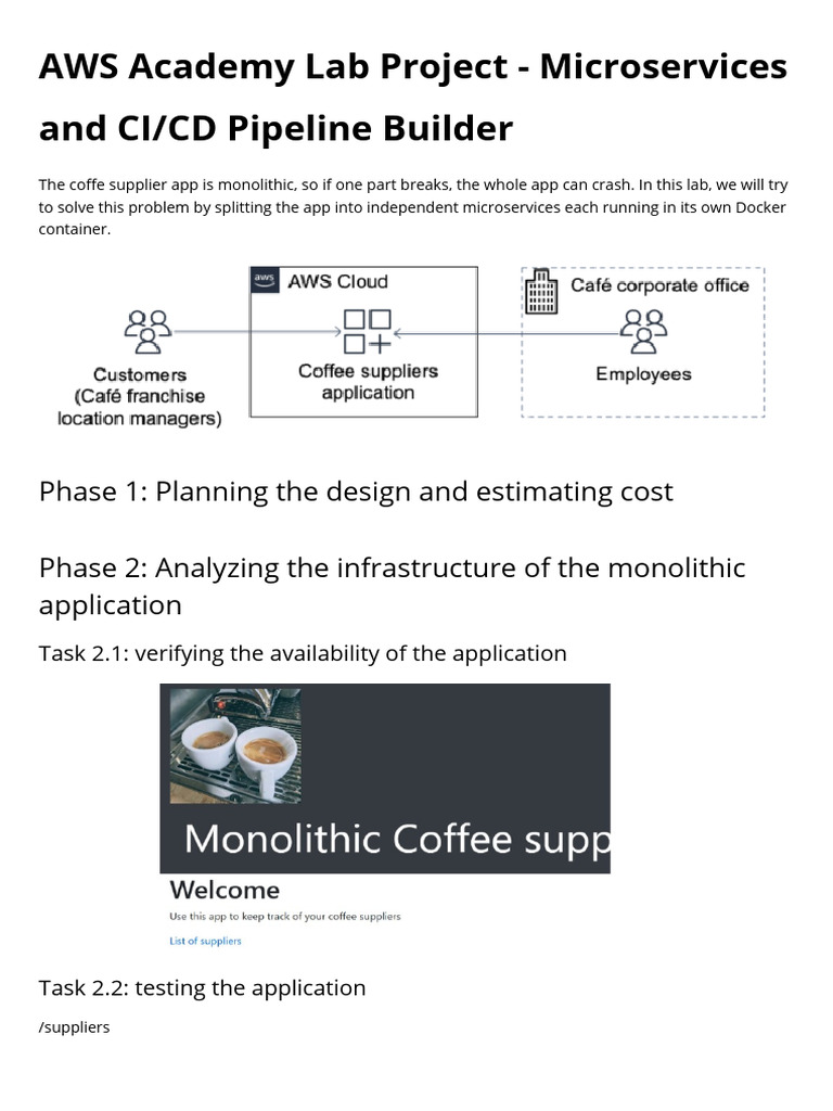 Building Microservices and A CICD Pipeline With AWS | PDF | Amazon Web Services | System Software