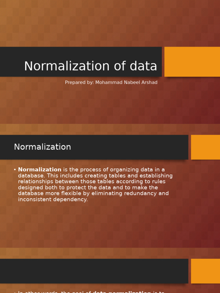 Normalization of Data | PDF