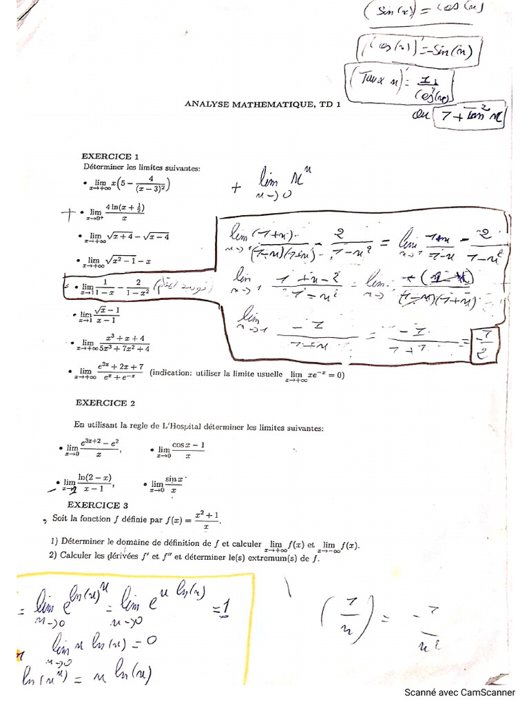 Analyse Math S1 | PDF