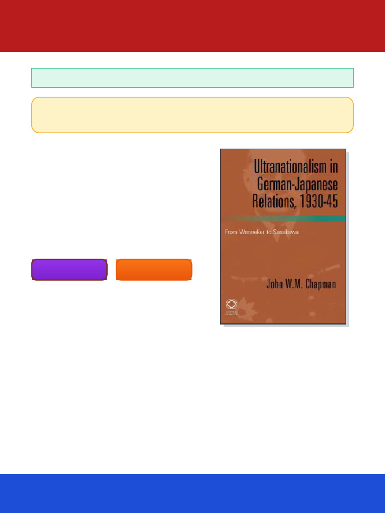 Ultranationalism in German Japanese Relations 1930 1945 From Wenneker ...