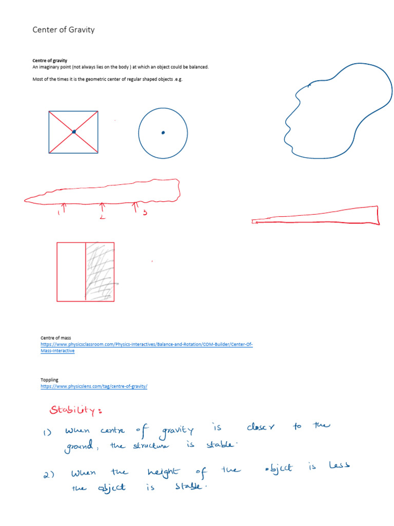 Understanding Centre of Gravity Concepts | PDF