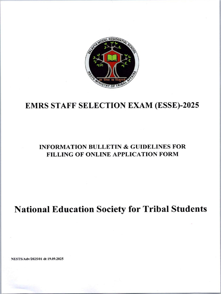 EMRS Staff Selection Exam 2025 Notification Compressed | PDF