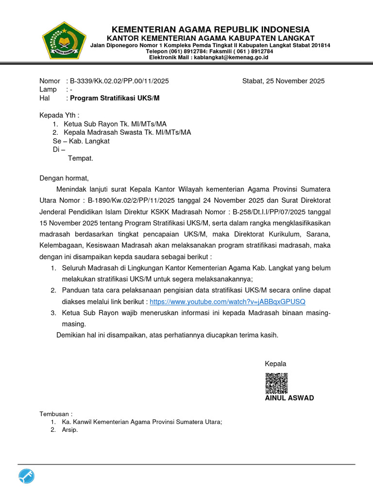 Surat Program Stratifikasi UKSM-Xr5Qu3ww (1) | PDF