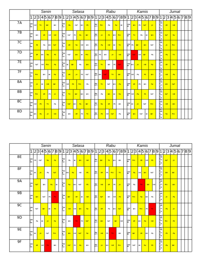 Jadwal Uhb 2526 | PDF