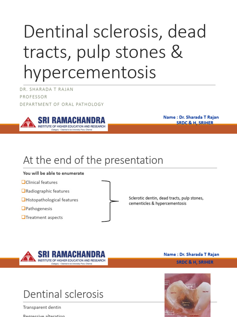 Dentinal Sclerosis and Related Conditions | PDF | Dentin | Human Tooth