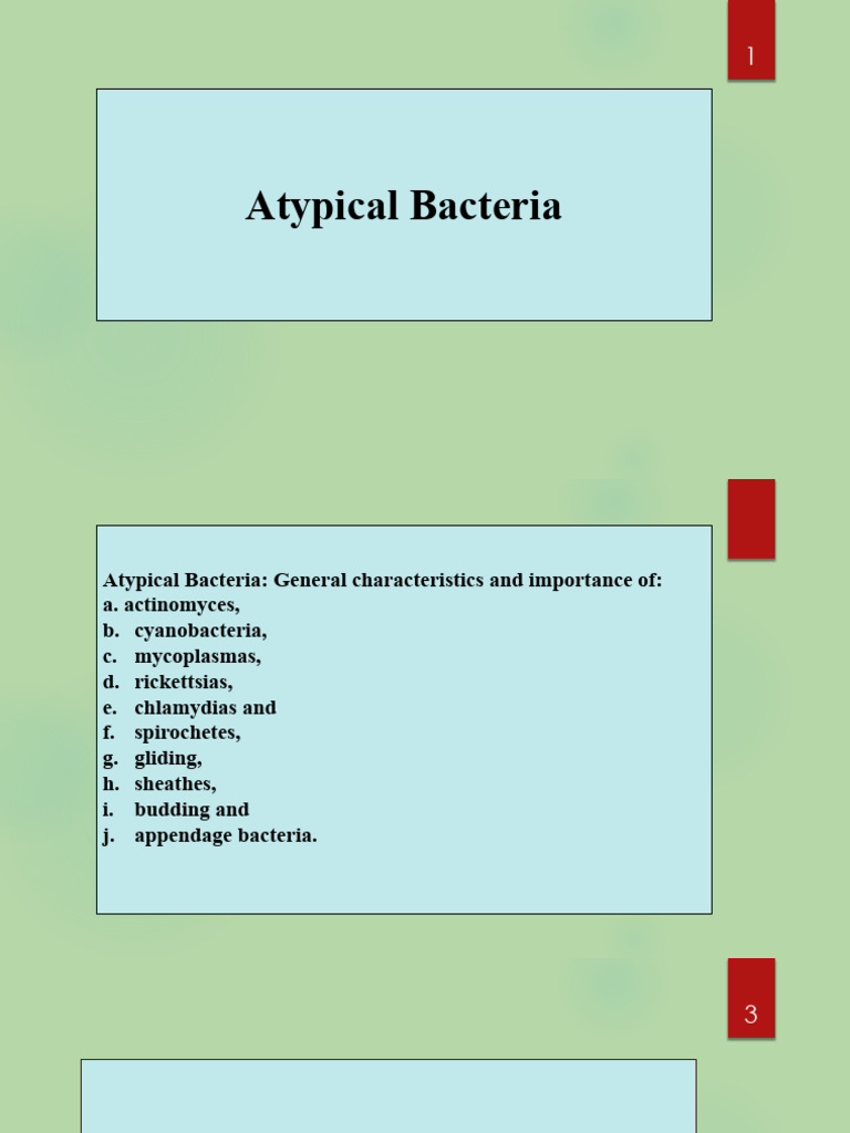 MCB 201 Module 6 Atypical Bacteria | PDF | Cyanobacteria | Bacteria