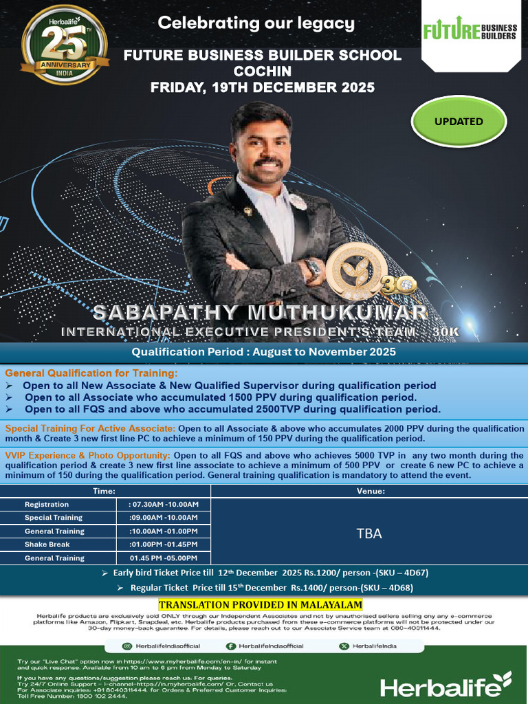 Future Business Builder School - President's Team - SABAPATHY ...